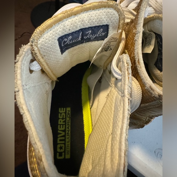 Converse | Shoes | Converse Chuck Taylor All Star Hi Top Gold Mesh Look ...